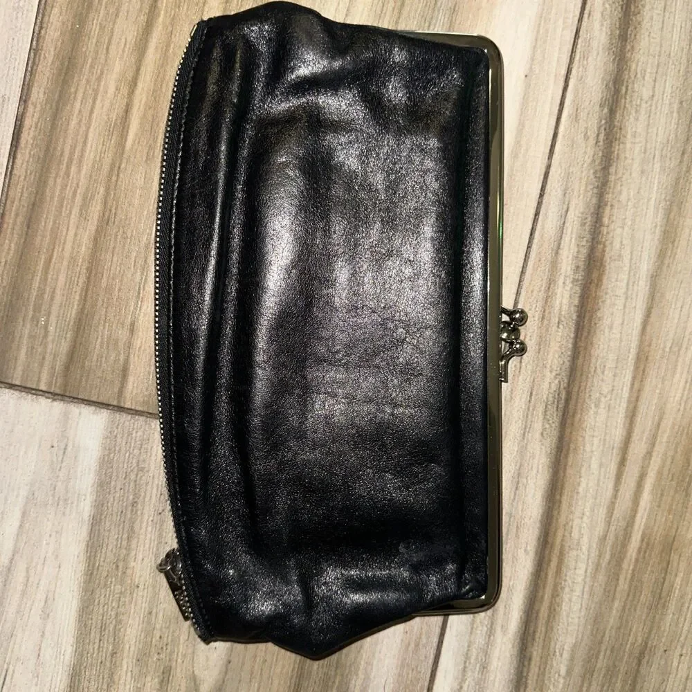 HOBO | Bags | Hobo International Black W Silver Hardware Leather Kiss ...